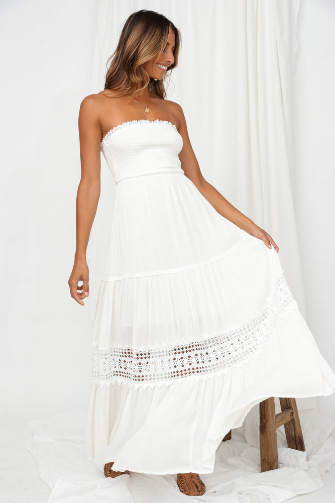 Agatha Maxi Dress White – Gabi Swimwear