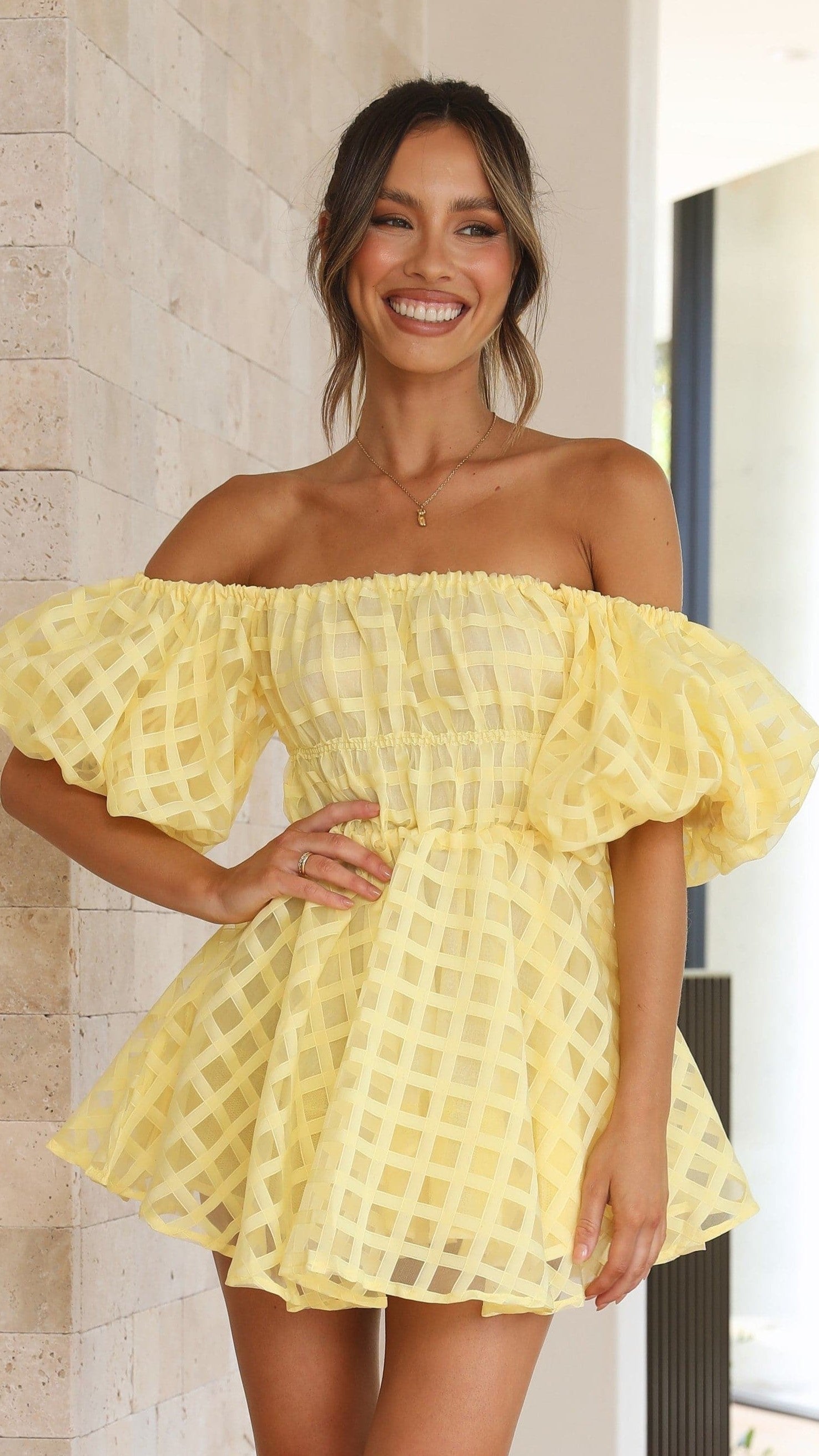 Malery Mini Dress - Yellow – Gabi Swimwear